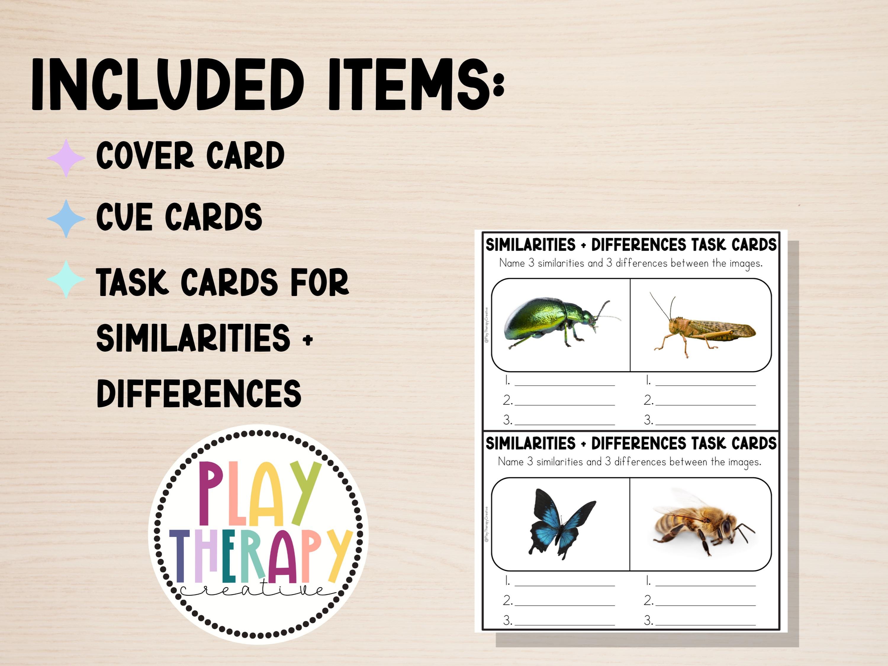 Similarities and Differences Task Cards for Speech Therapy | Compare ...