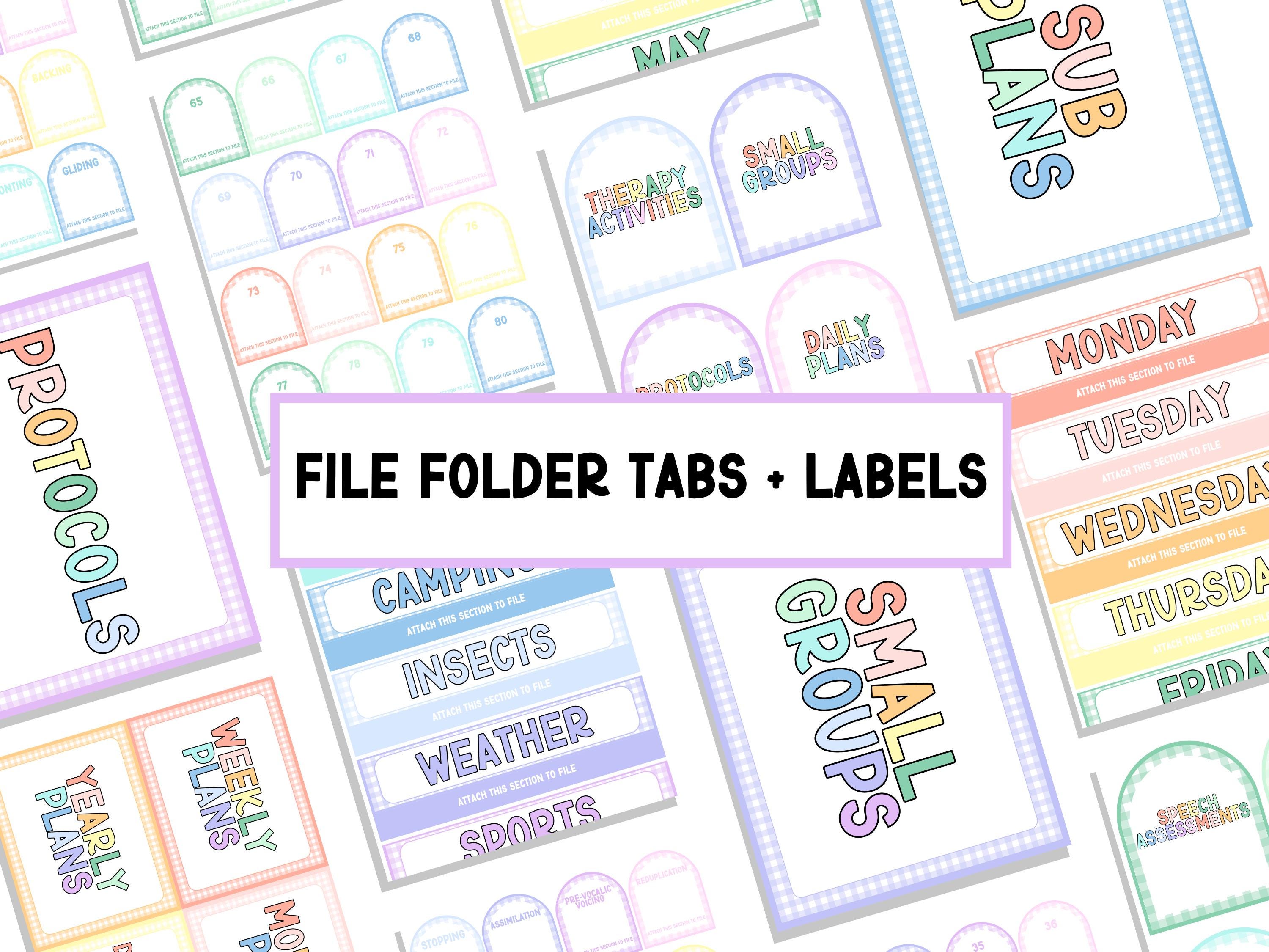 Pastel File Folder Tabs, Labels | Pastel Classroom Decor | Modern ...