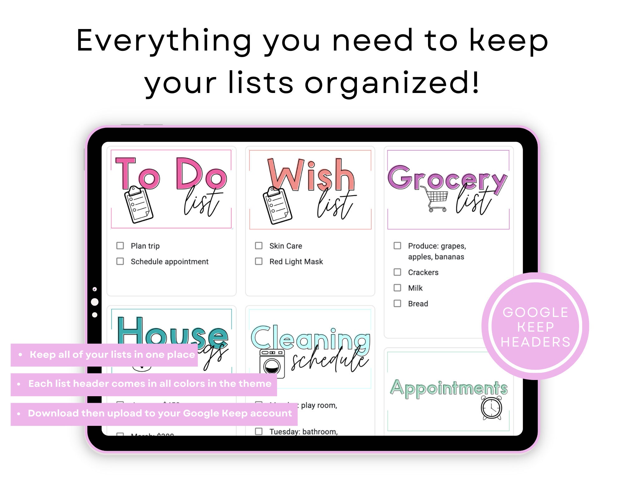 550+ Brights | Google Keep Headers for Parents | Organize Your Digital ...