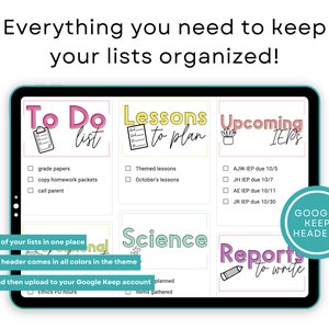 700+ Bright Colors | Google Keep Headers for Teachers | Organize Your ...