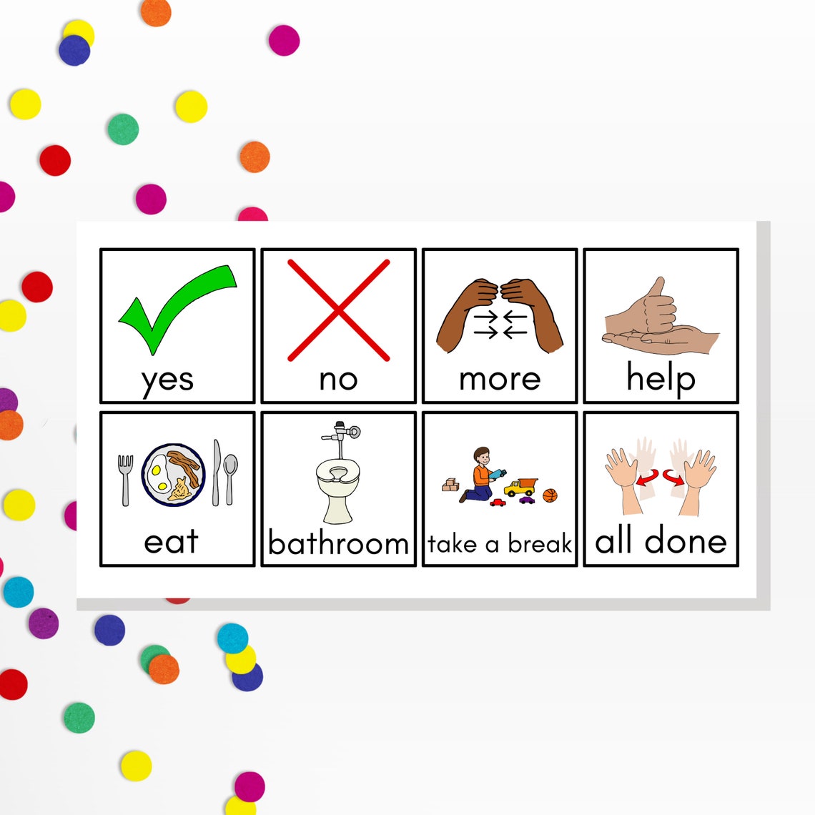 Mini AAC Boards for Communication and Basic Needs / Speech & - Etsy