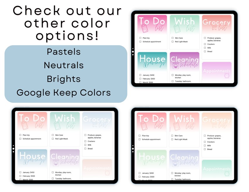 650+ Google Keep Colors | Google Keep Headers for Parents | Organize ...