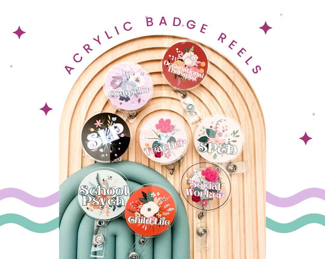 Badge Reels | Retractable Bade Reels for | Teacher | Child Life ...