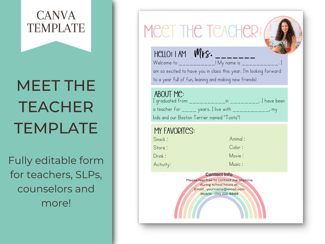Editable Meet the Teacher Letter Template for Back-to-school ...