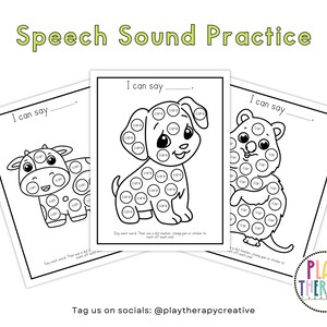 Dot Marker Speech Sound Practice Coloring Pages /k/ Sound Words Early ...