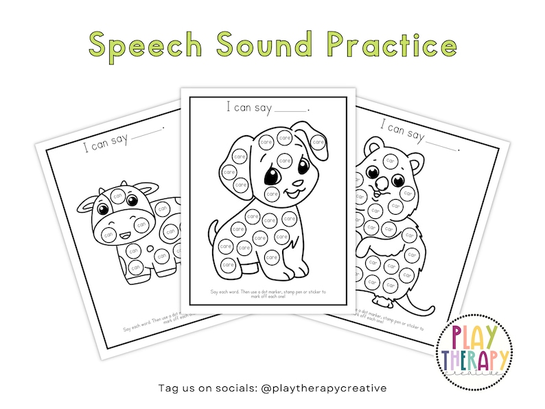 Dot Marker Speech Sound Practice Coloring Pages | /k/ Sound Words ...