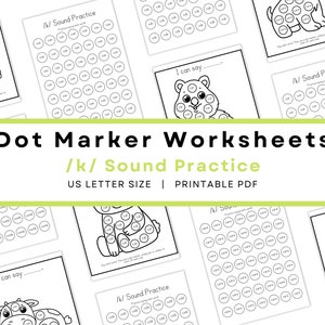 Dot Marker Speech Sound Practice Coloring Pages /k/ Sound Words Early ...