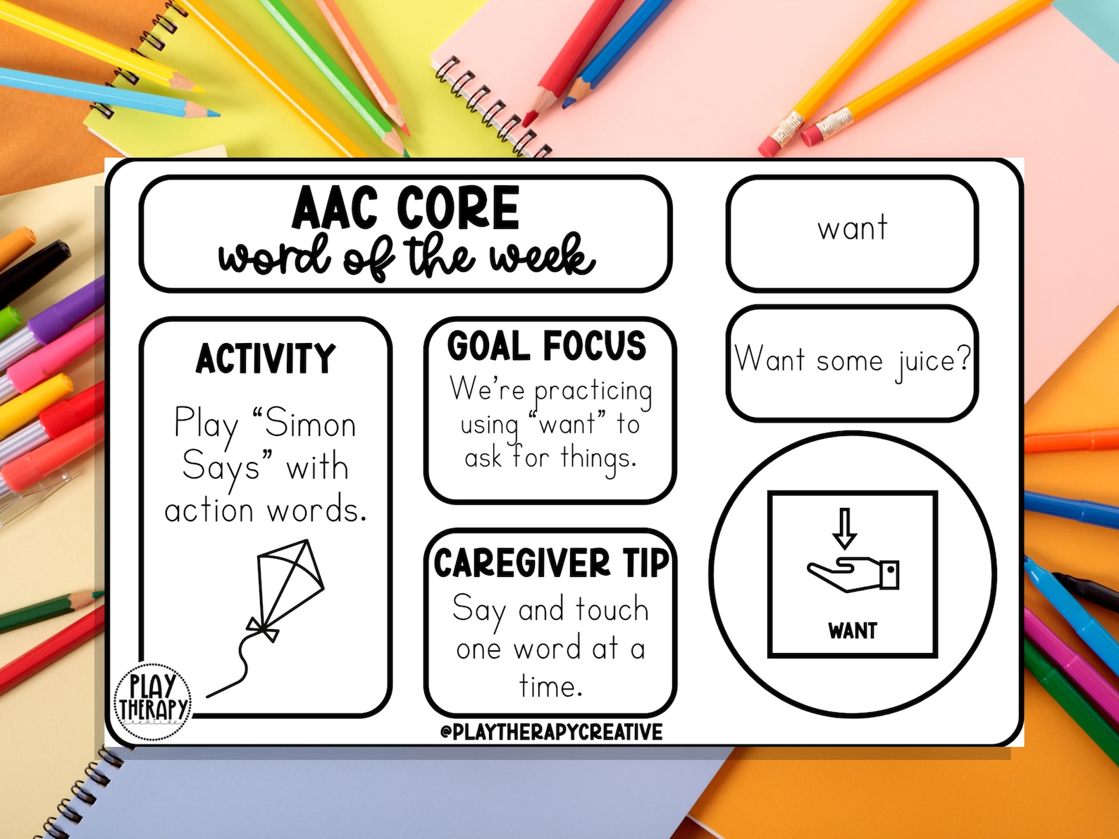 AAC Core Word of the Week Handouts | 50+ Printable Communication ...