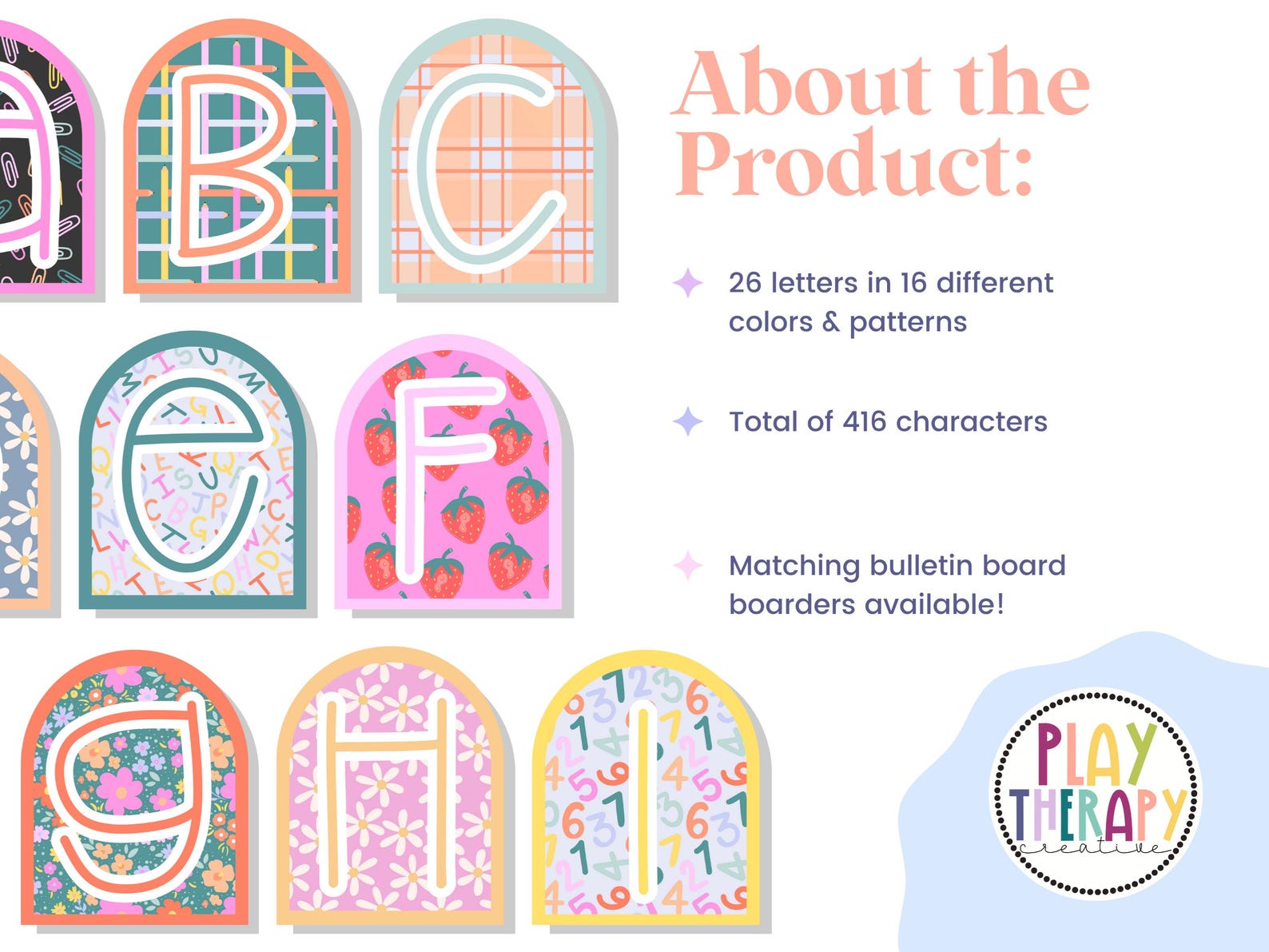 Arched School Days Pattern Letter Wall Decor Printable | Bulletin Board ...