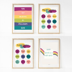 Speech Therapy Wall Art Bundle of 4 Prints / SLP Poster / Speech ...