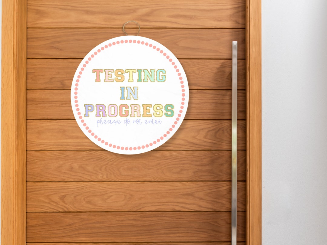 Testing Door Sign Classroom Decor School Psych Sign Teacher Door Hanger ...