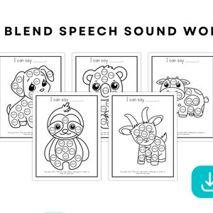 Dot Marker Speech Sound Practice Coloring Pages | /s/ Blend Sound Words ...