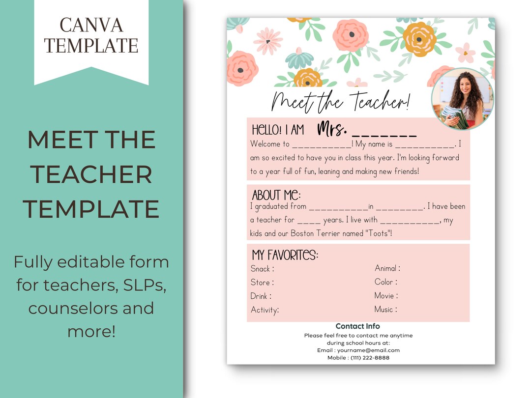 Editable Meet the Teacher Letter Template for Back-to-school ...