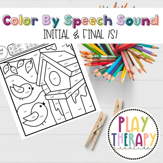 Set of 10 /s/ Sound Spring Themed Coloring Pages for Speech - Etsy