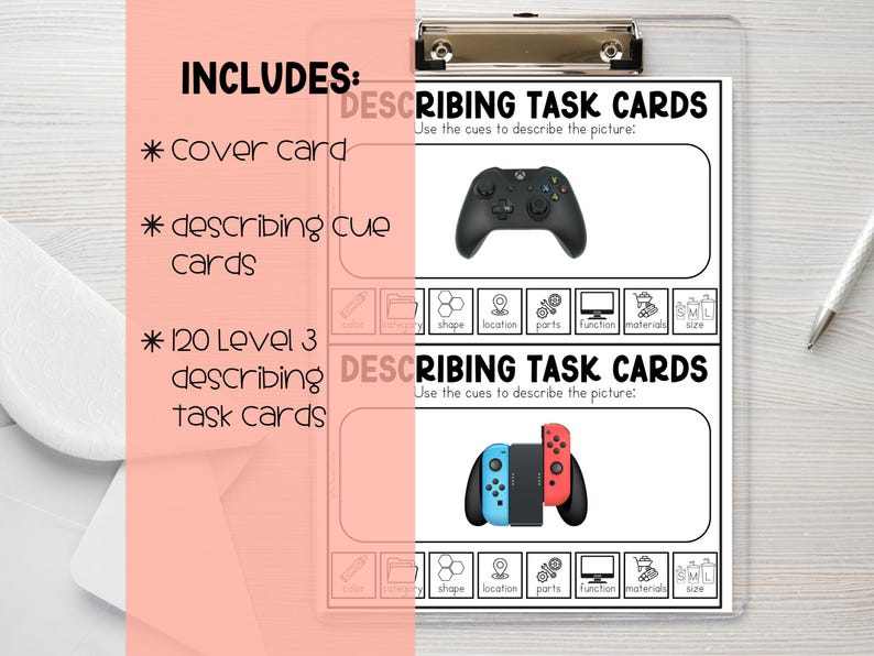 Describing Task Cards for Speech Therapy – Level 3 | Semantic Skills ...