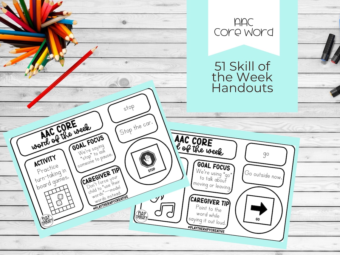 AAC Core Word of the Week Handouts | 50+ Printable Communication ...