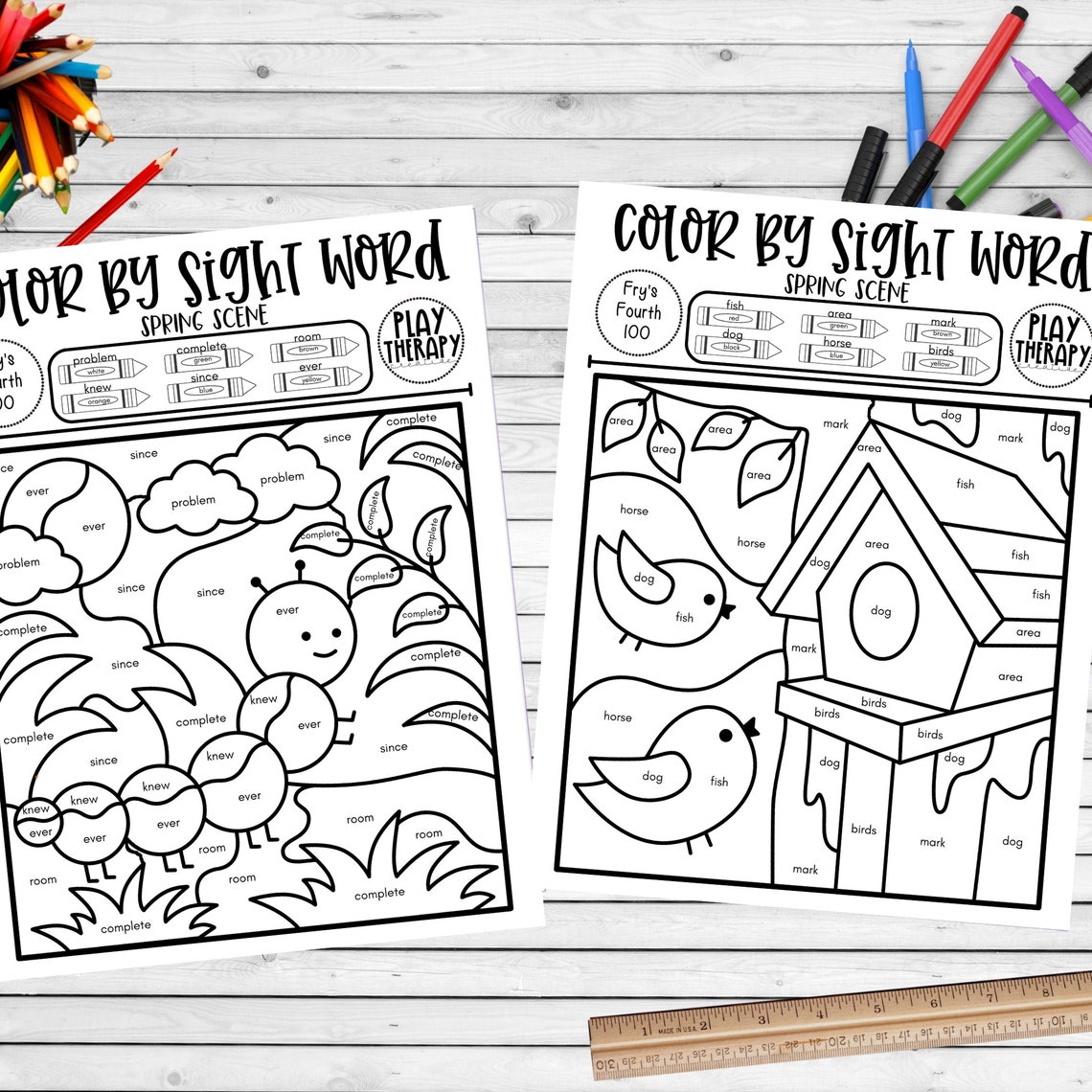 Fry's Fourth 100 Color-by-sight-word Coloring Page | Etsy