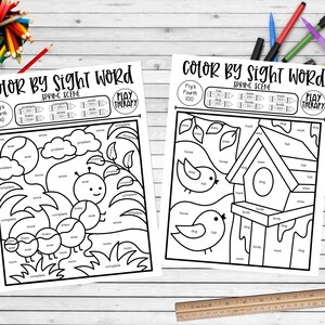 Fry's Fourth 100 Color-by-sight-word Coloring Page Practice Sheets ...