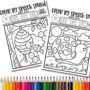 Set of 10 /f/ Sound Spring Themed Coloring Pages for Speech Therapy ...