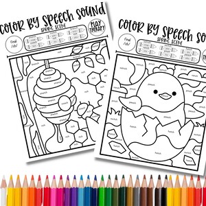 Set of 10 /ch/ Sound Spring Themed Coloring Pages for Speech Therapy ...