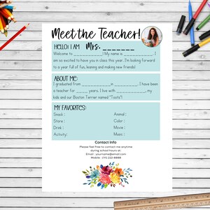 Editable Meet the Teacher Letter Template for Back-to-school ...