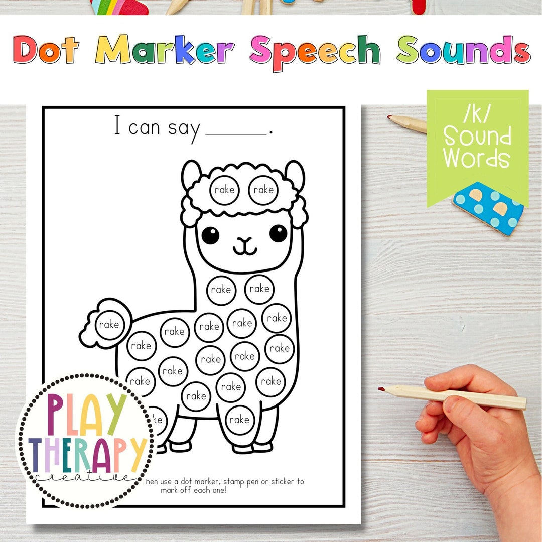 Dot Marker Speech Sound Practice Coloring Pages | /k/ Sound Words ...