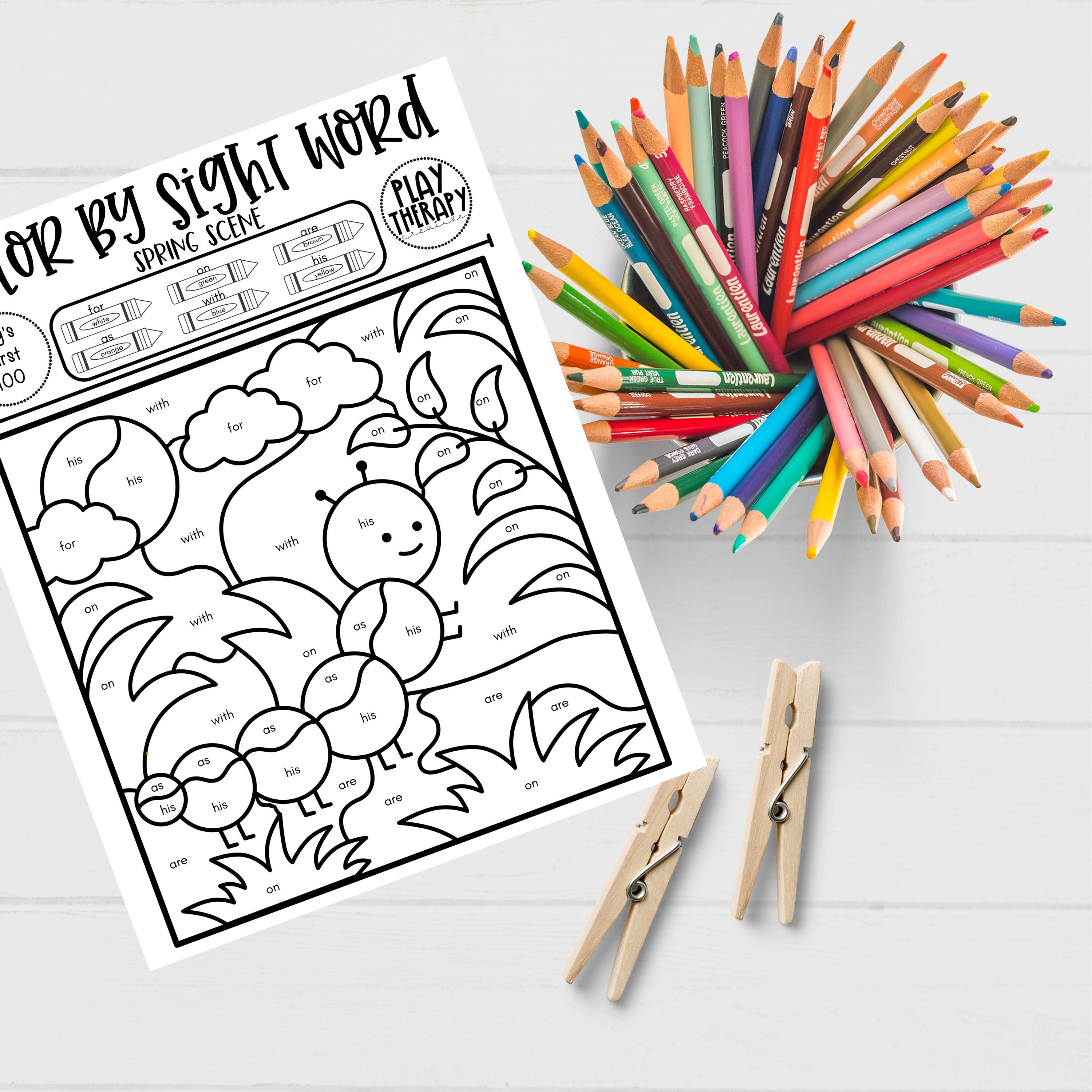 Fry's First 100 Color-by-sight-word Coloring Page Practice Sheets ...