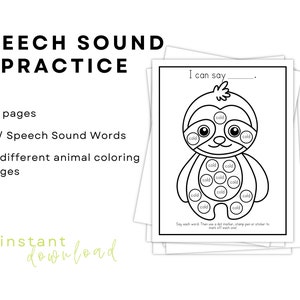 Dot Marker Speech Sound Practice Coloring Pages | /k/ Sound Words ...