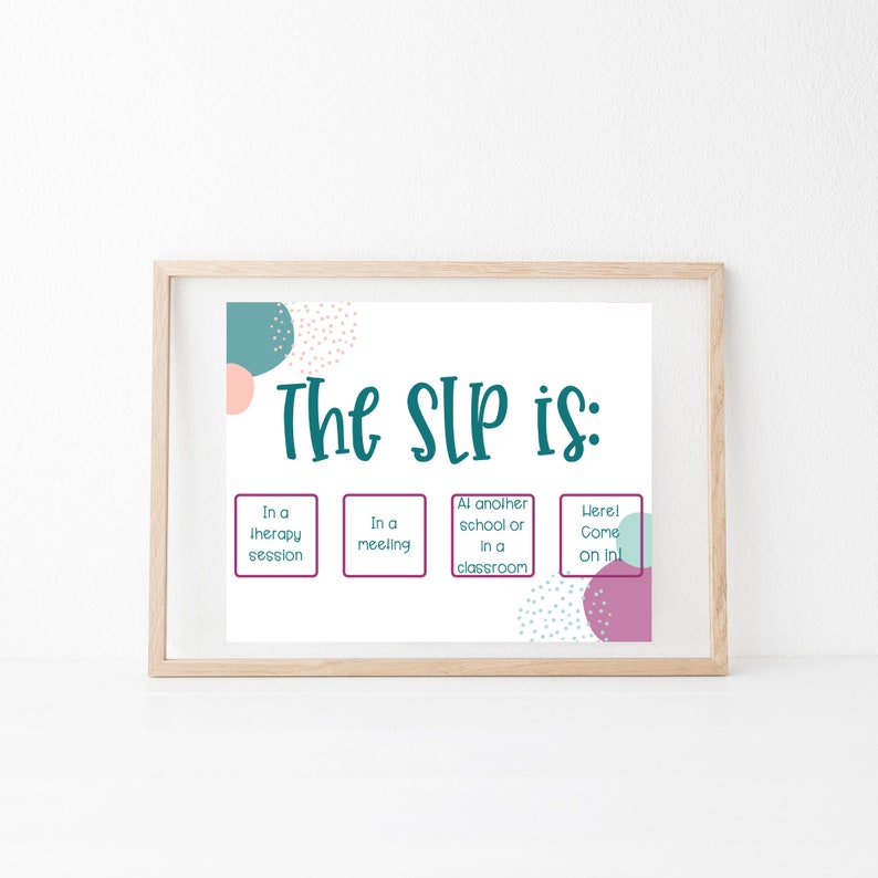 Set of 6 SLP Door Signs/ Testing Door Sign / IEP Meeting Door Sign ...