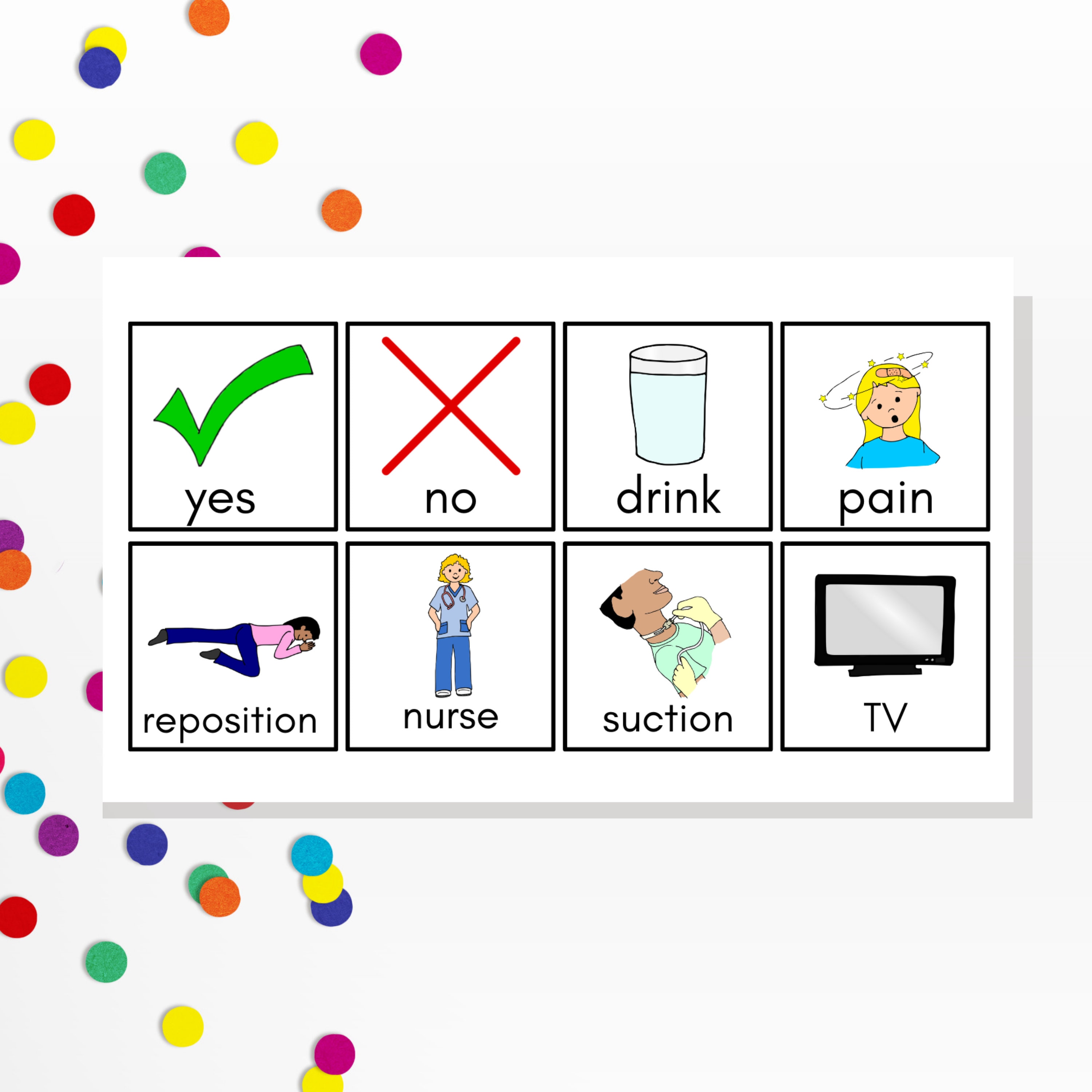 Mini AAC Boards For Communication And Basic Needs Hospital Etsy