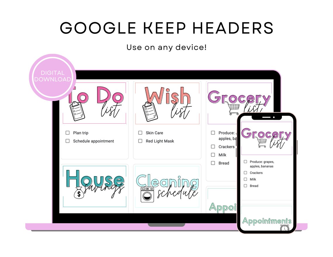 550+ Brights | Google Keep Headers for Parents | Organize Your Digital ...