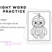 Dot Marker Reading Practice Coloring Pages First 100 Sight Words Early ...