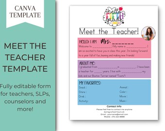 Editable Meet the Teacher Letter Canva Template Back to - Etsy