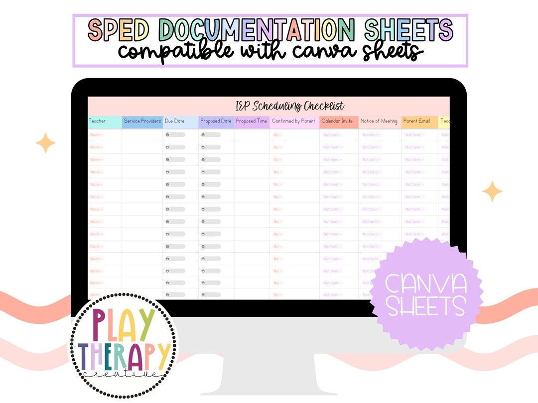 IEP & Therapy Documentation Bundle for Canva Sheets | Editable SLP and ...