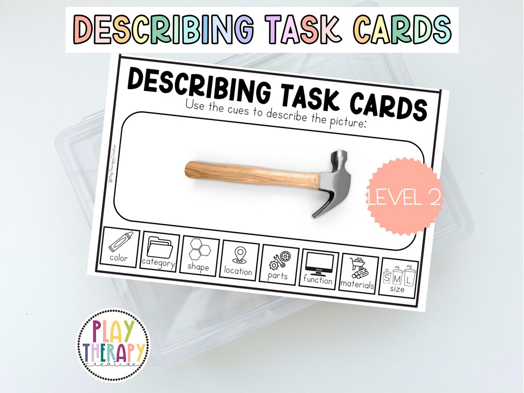 Describing Task Cards for Speech Therapy – Level 2 | Semantic Skills ...