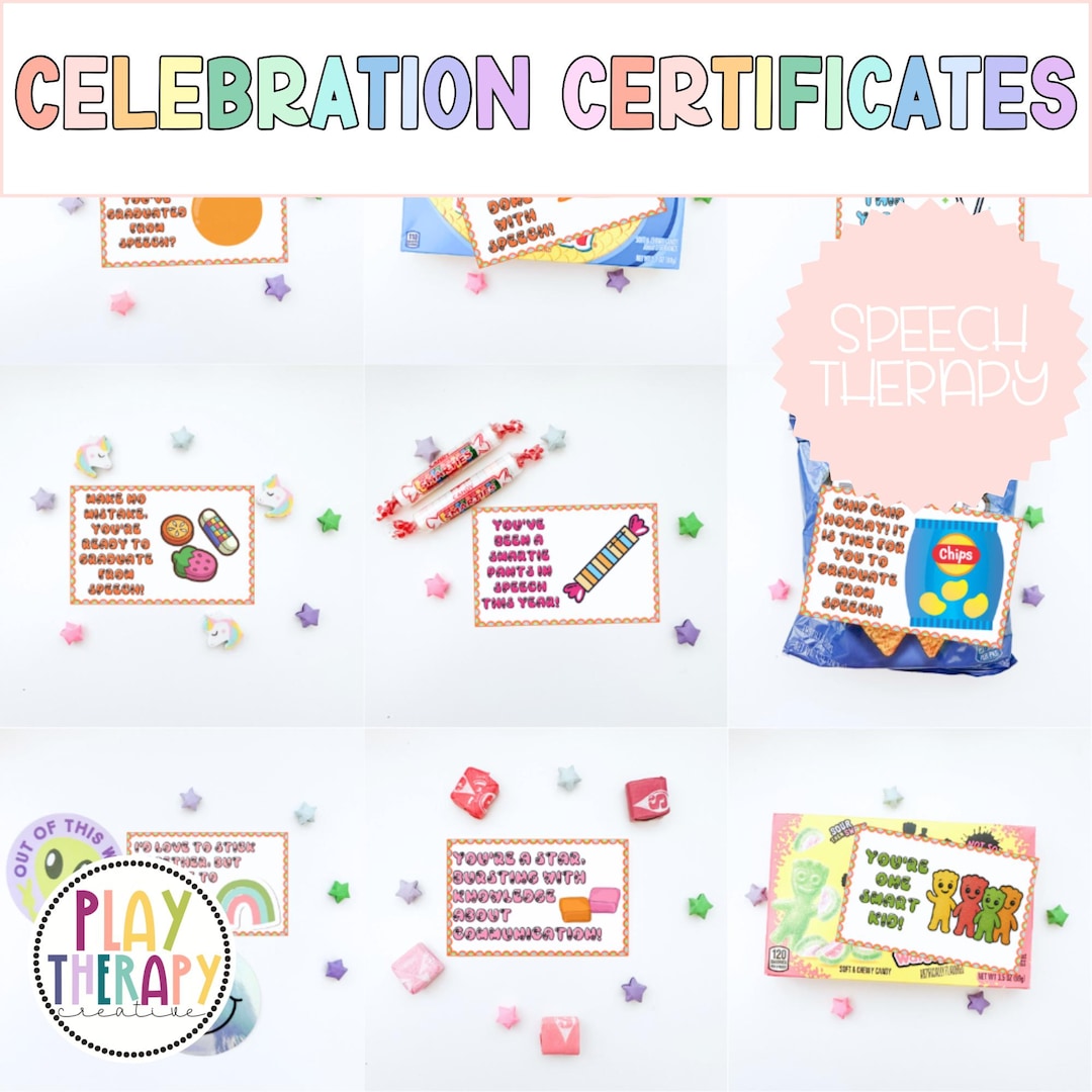 End of the Year Speech Therapy Celebration Certificates | Graduation ...