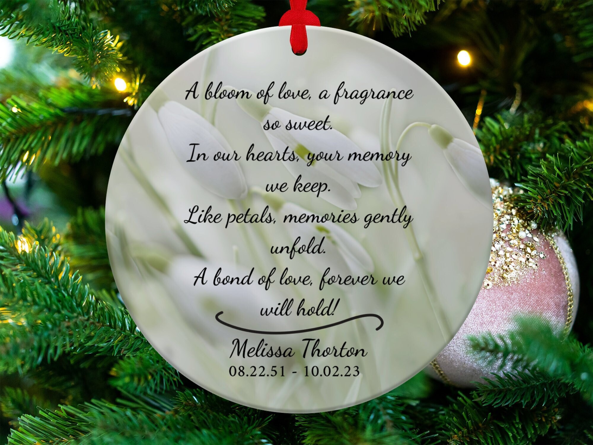 Personalized Memorial Ornament, Garden Lover Memorial Gift, Lost but ...