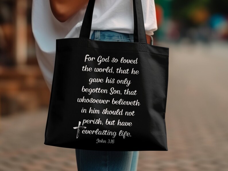 Bible Scripture Canvas Tote Bag, Bible Tote Bag, Religious Tote Bag ...