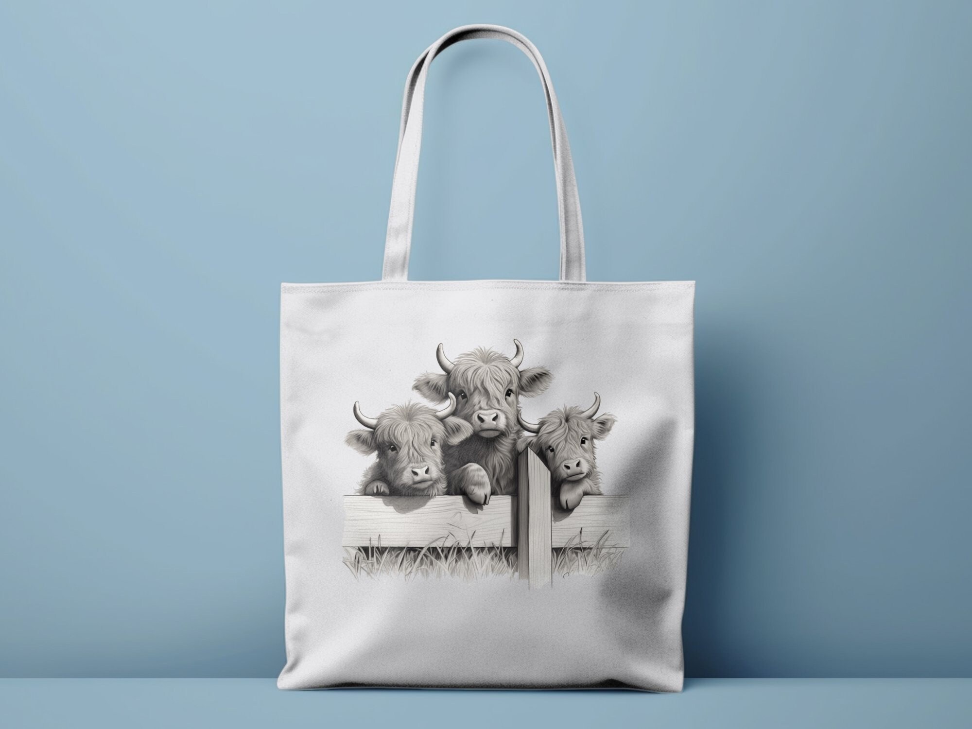 Highland Cow Tote Bag Cow Bag Animal Lover Gift Highland - Etsy