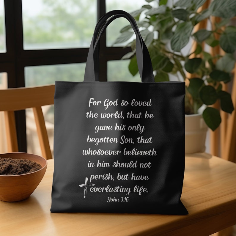Bible Scripture Canvas Tote Bag, Bible Tote Bag, Religious Tote Bag ...