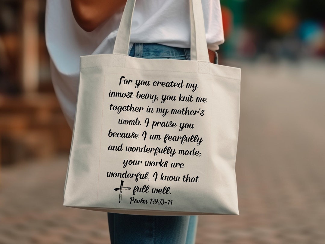 Bible Scripture Canvas Tote Bag, Bible Tote Bag, Religious Tote Bag ...