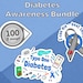 Diabetes Awareness Month Stickers, Waterproof Matte Vinyl, Set of 3 ...