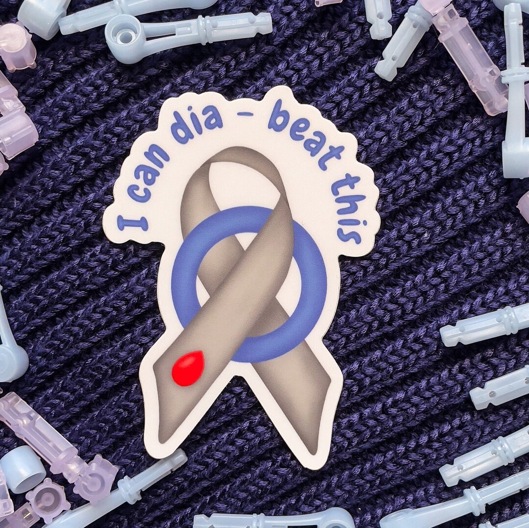 Diabetes Awareness Ribbon Sticker, Waterproof Matte Vinyl, T1D, Type ...