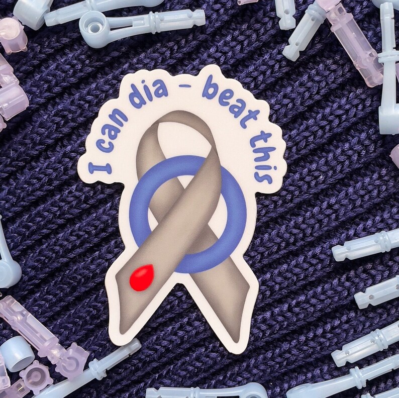 Diabetes Awareness Ribbon Sticker, Waterproof Matte Vinyl, T1D, Type ...