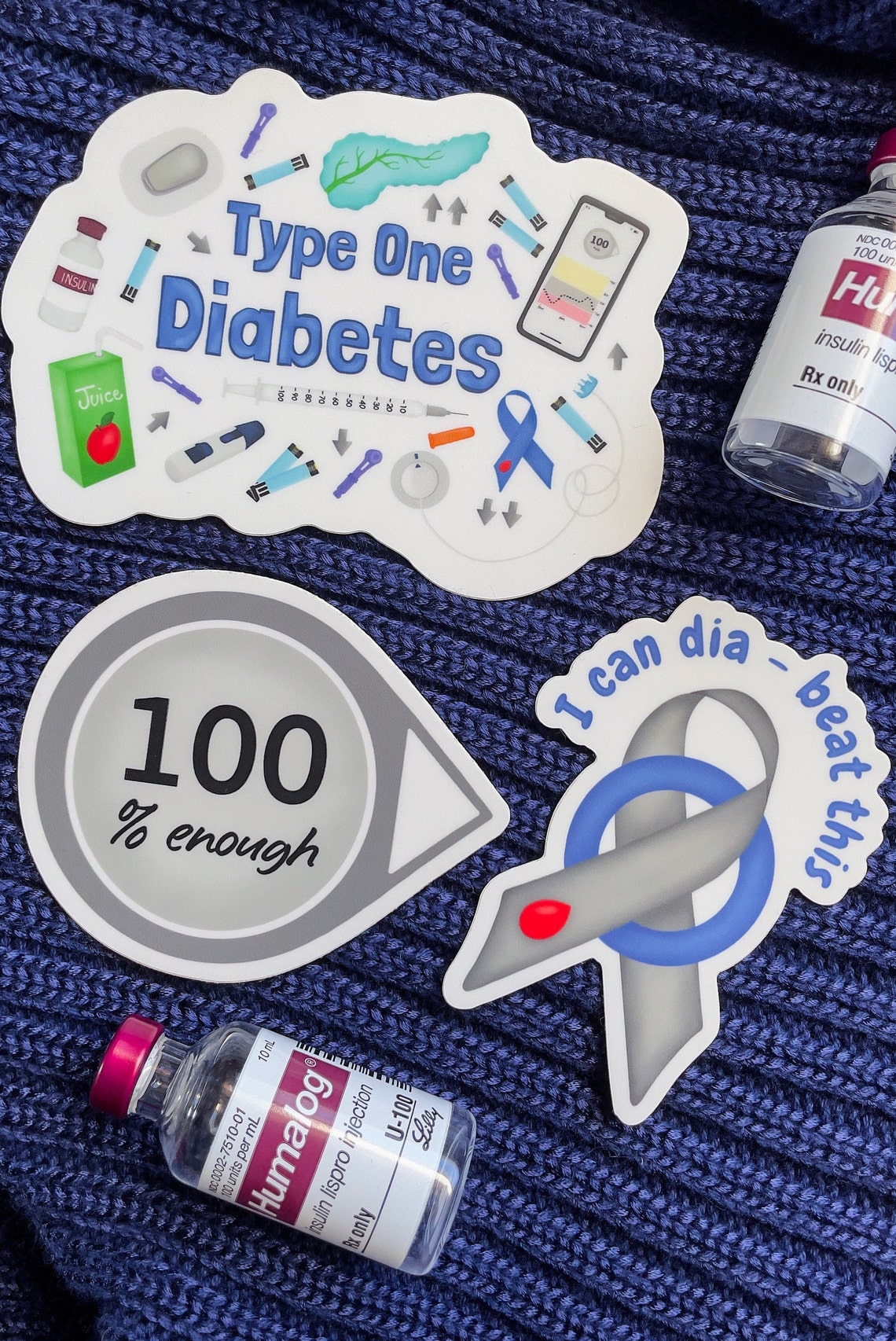 Diabetes Awareness Ribbon Sticker, Waterproof Matte Vinyl, T1D, Type ...