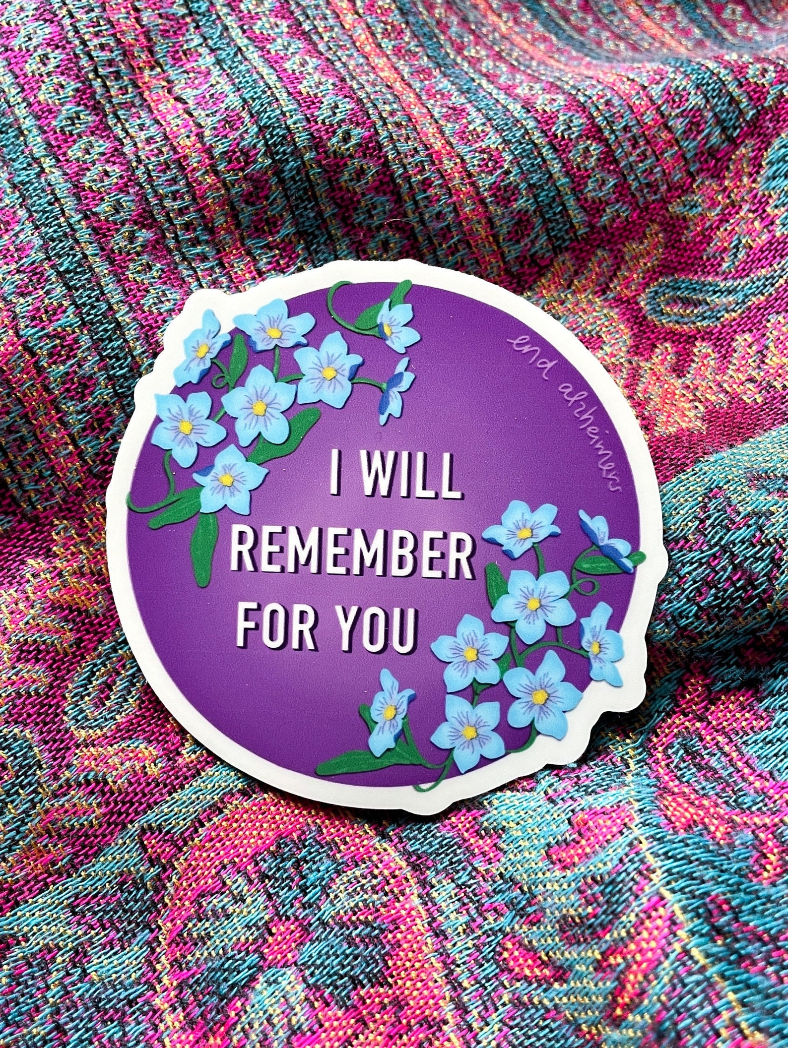 I Will Remember End Alzheimers, Waterproof Matte Vinyl, Dementia ...