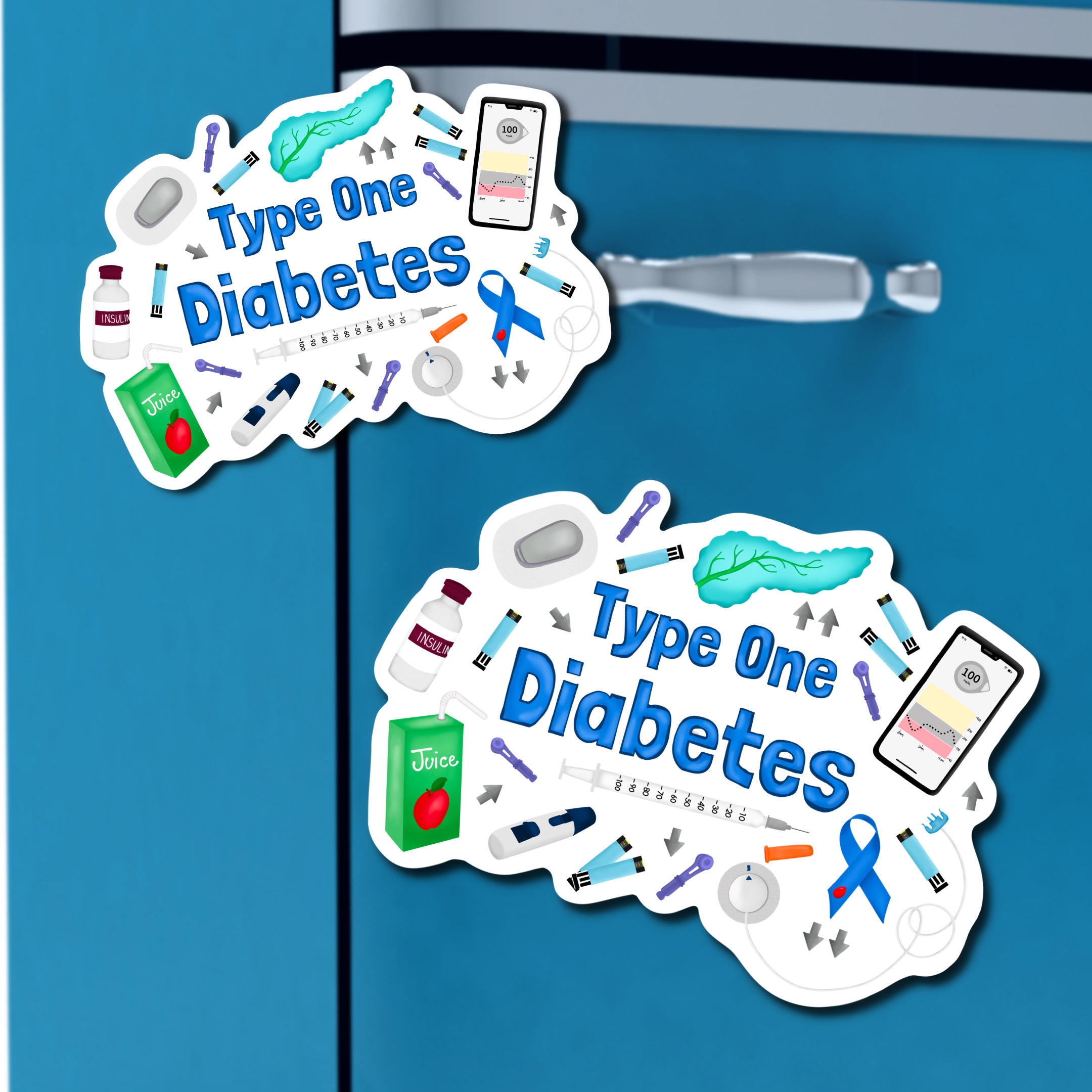 Type One Diabetes Awareness Sticker, Waterproof Matte Vinyl, T1D, CGM ...