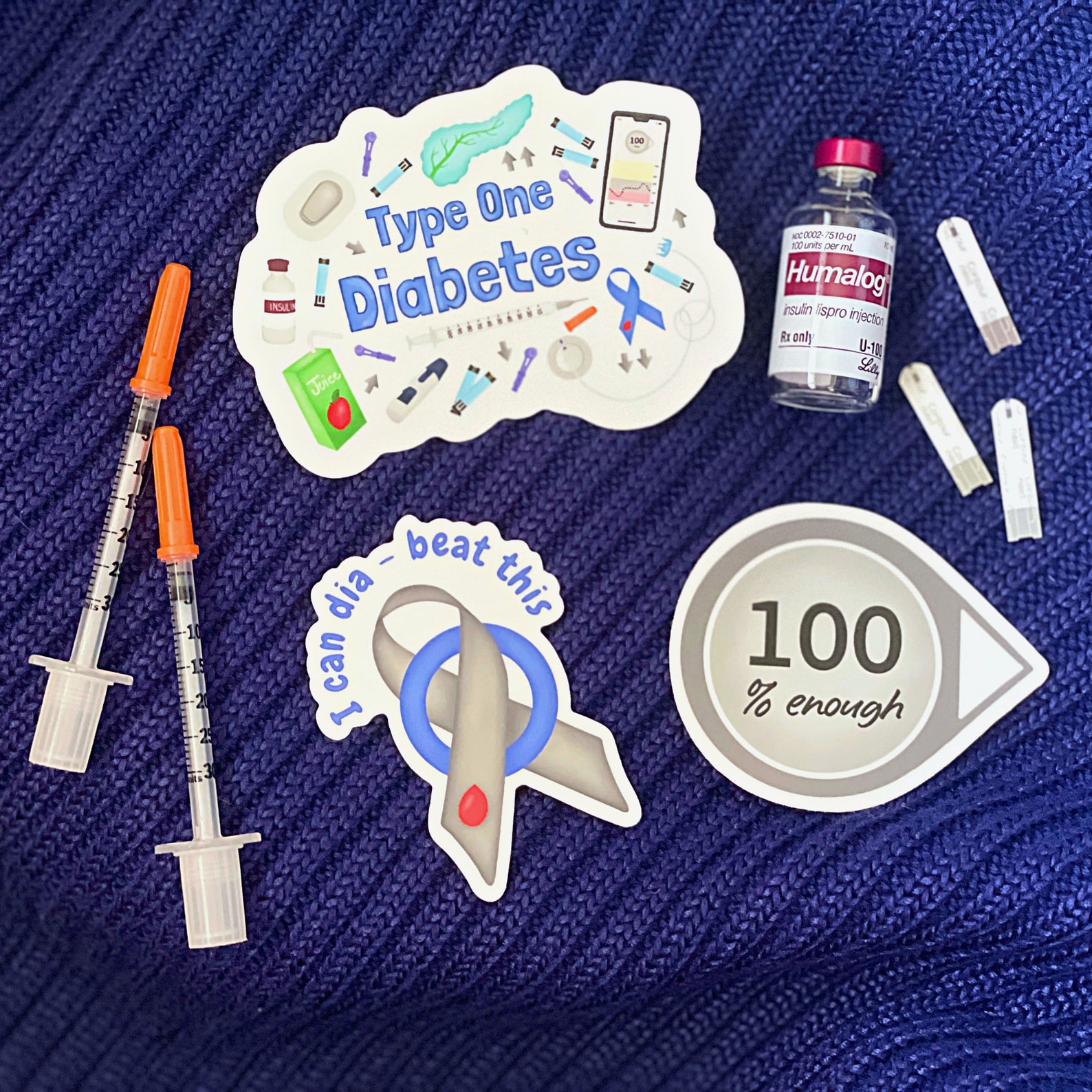 Diabetes Awareness Month Stickers, Waterproof Matte Vinyl, Set of 3 ...