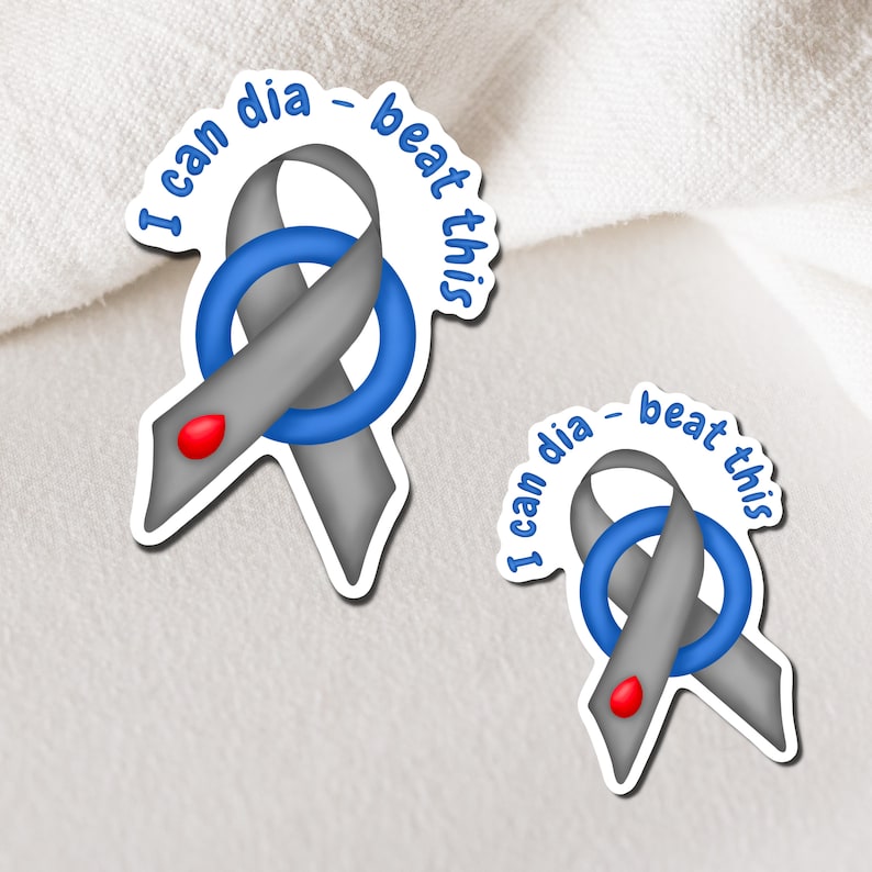 Diabetes Awareness Ribbon Sticker, Waterproof Matte Vinyl, T1D, Type ...
