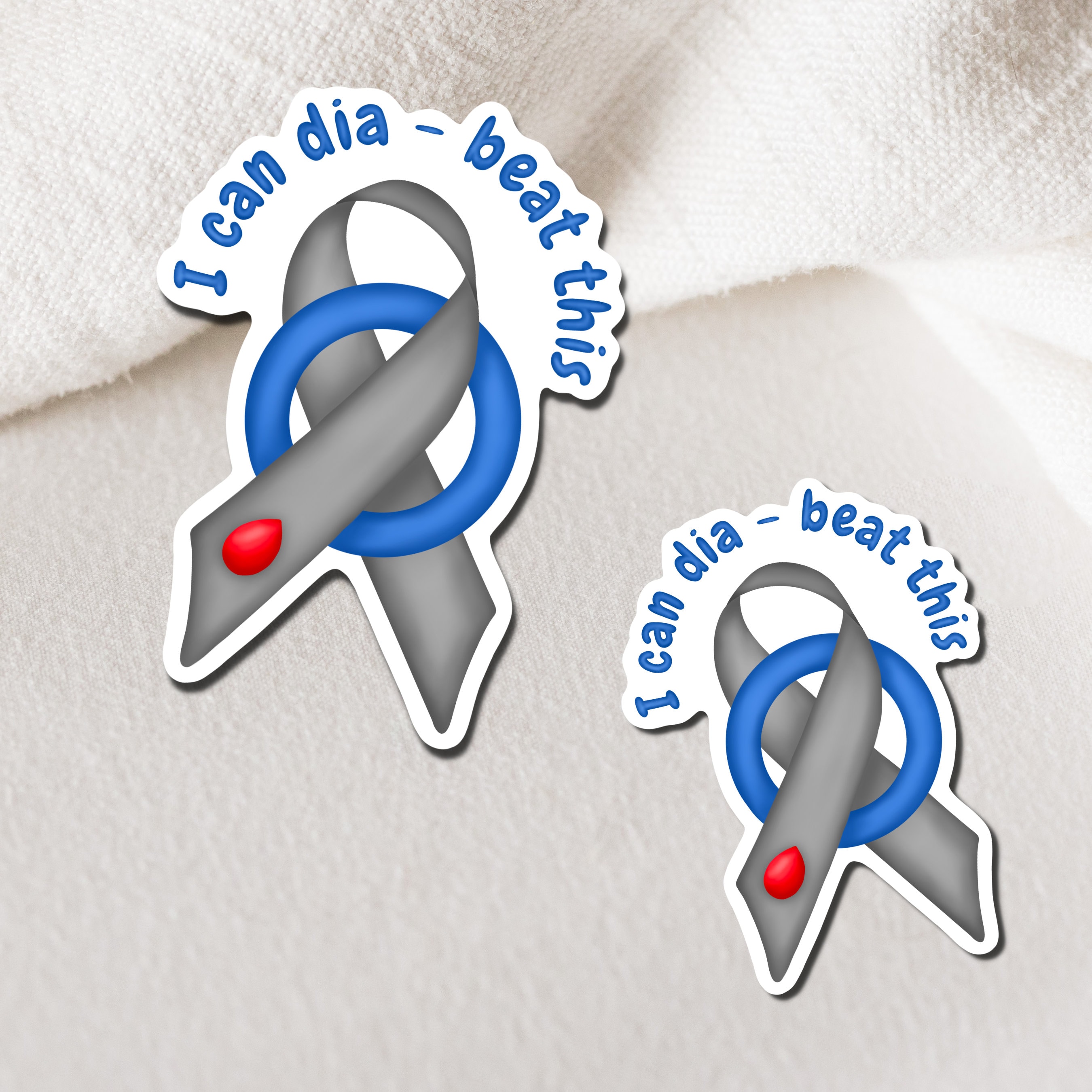 Diabetes Awareness Ribbon Sticker, Waterproof Matte Vinyl, T1D, Type ...